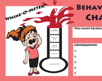 Printable Behavior Chart 4 Whine-o-meter Editable Boy Reward Chart ...