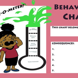Printable Behavior Chart Whine-o-meter Editable Girl Reward Chart Pink ...