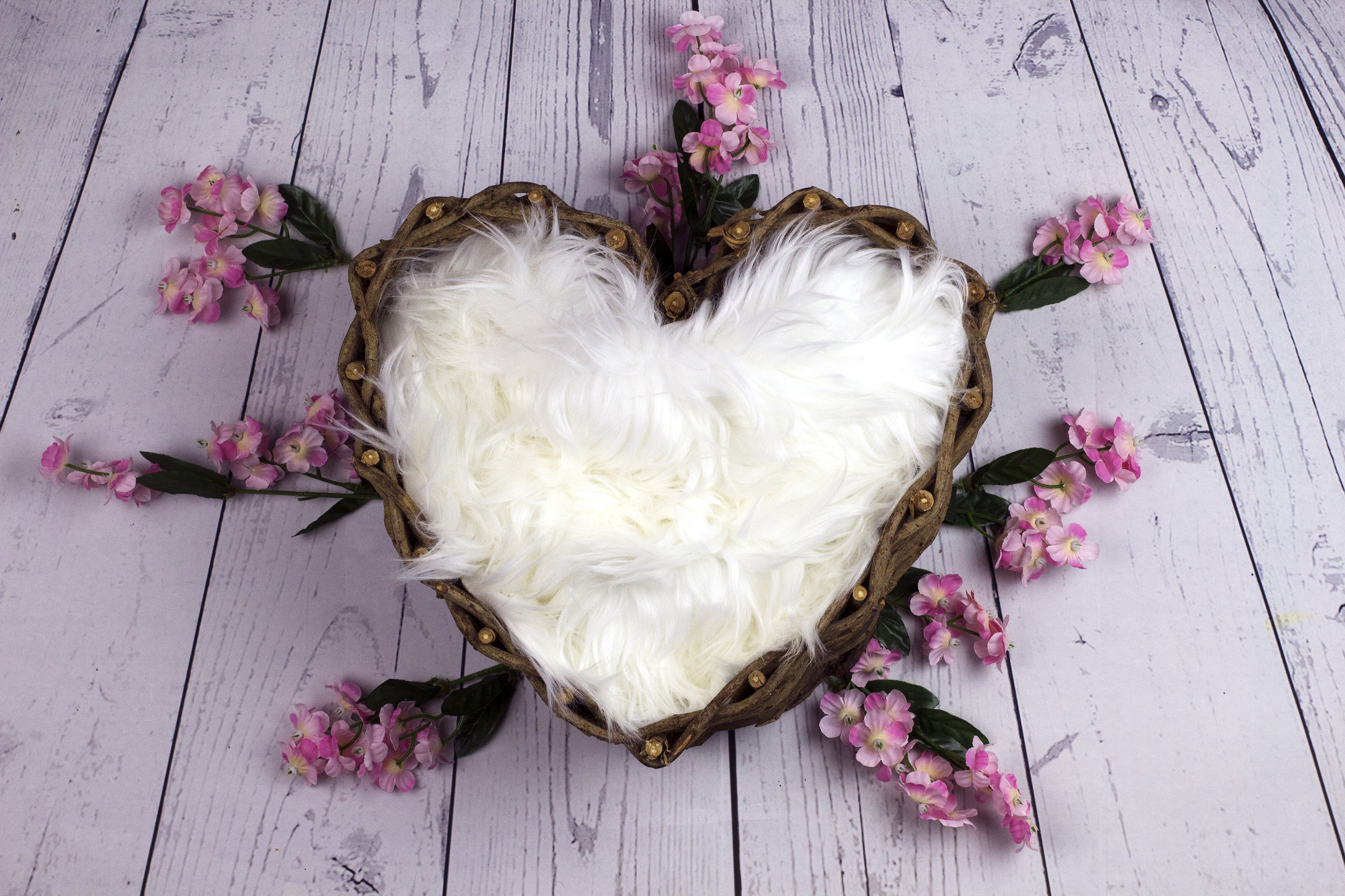 Newborn Digital Props Heart Basket 4, Fur Blanket Props, Basket ...
