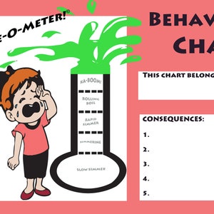 Printable Behavior Chart 3 Whine-o-meter Editable Girl Reward Chart ...