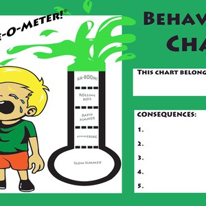 Printable Behavior Chart 4 Whine-o-meter Editable Boy Reward Chart ...