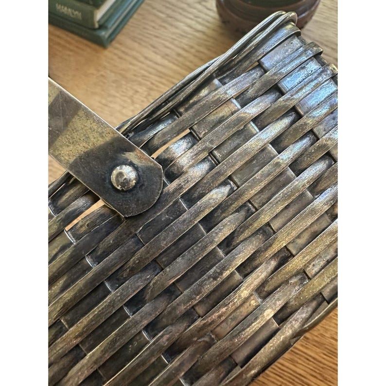 Vintage Silver Plated Woven Wire Basket W Handle 5” FB Roger’s - Etsy