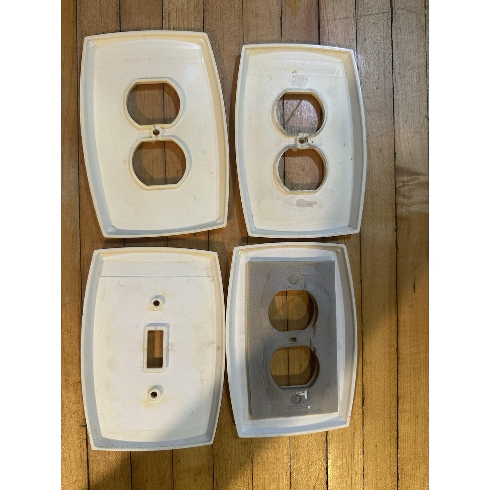 Vintage Set 4 Light Switch Electric Outlet Plates. American Tack ...