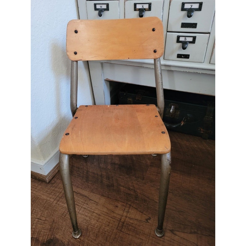 Wood School Chair - Etsy