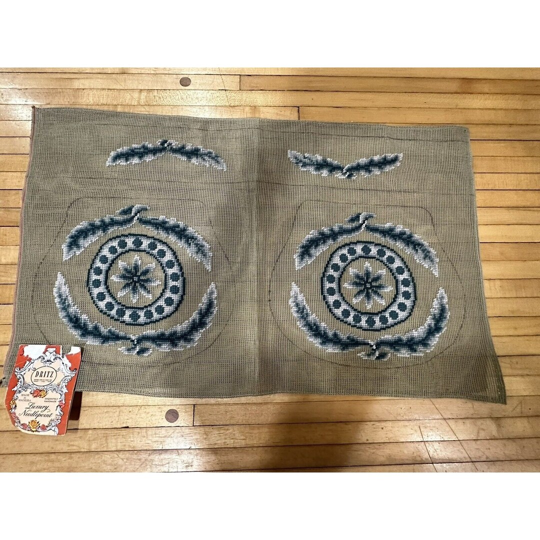 Dritz Vintage Petit Point Needlepoint Handbag Purse Floral Canvas ...