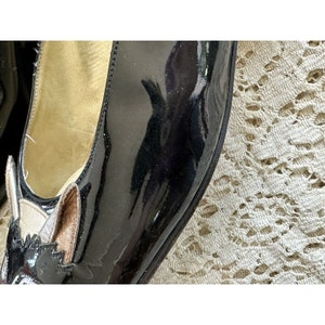 Vintage 80s Cat Face Shoes, Size 9.5 Margaret Jerrold Patten Leather ...