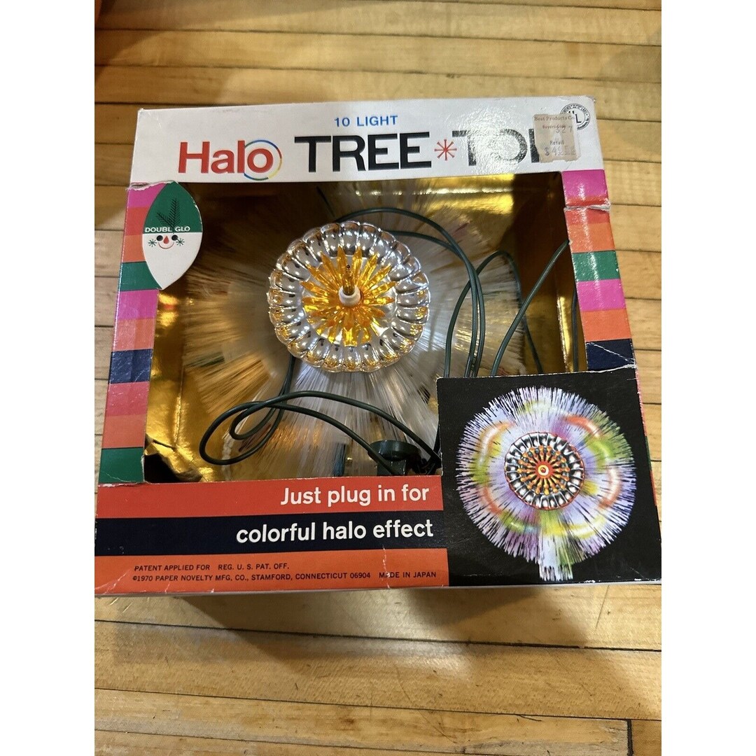 Vintage Halo Tree Top 10 Light Topper Ornament Light up Japan - Etsy