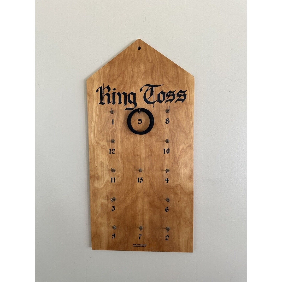 Vintage Ring Toss Wall Hung Game Made in CT World Wide Games 23.5x11.5 ...
