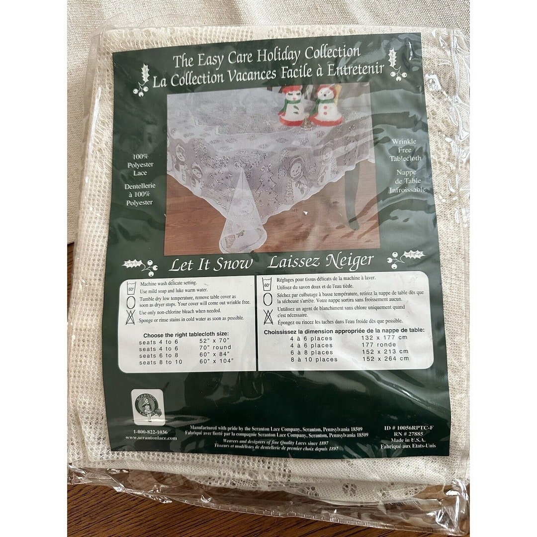 Vtg Scranton Woven Lace Ivory Tablecloth 70” Round Christmas Holiday - Etsy