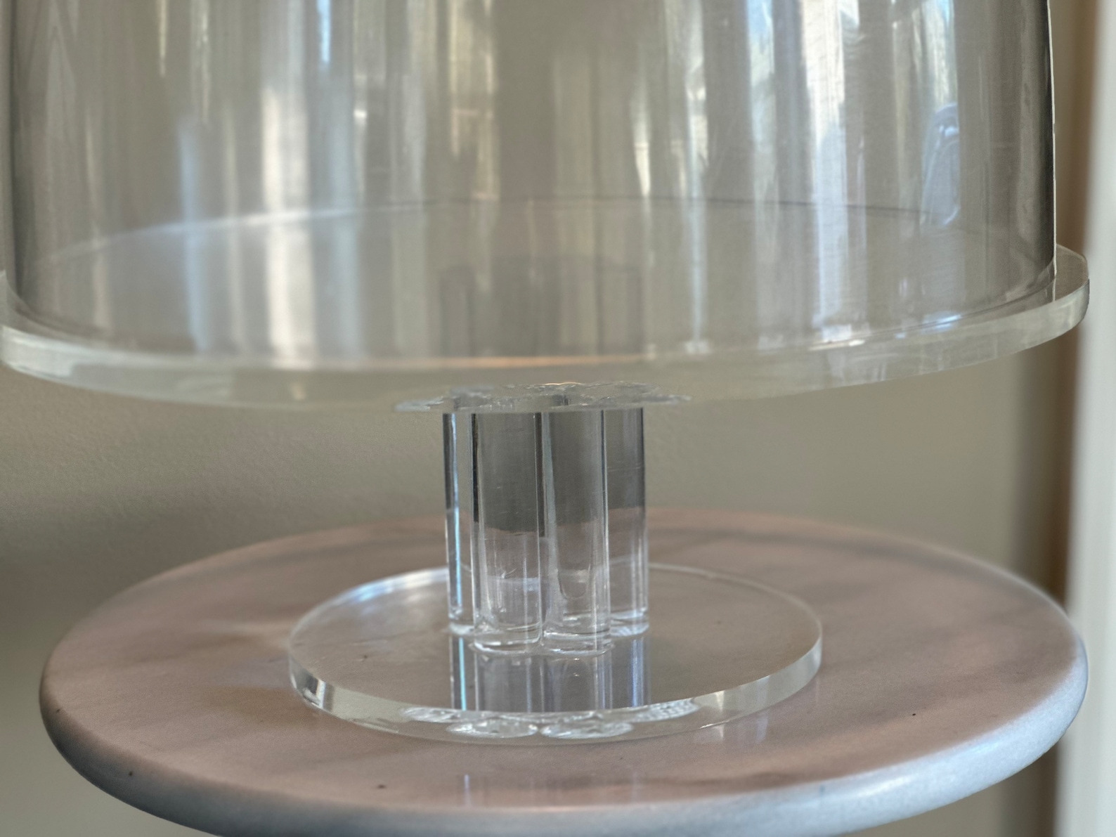 Vintage Clear Lucite Pedestal Cake Stand With Lid Mid Century - Etsy