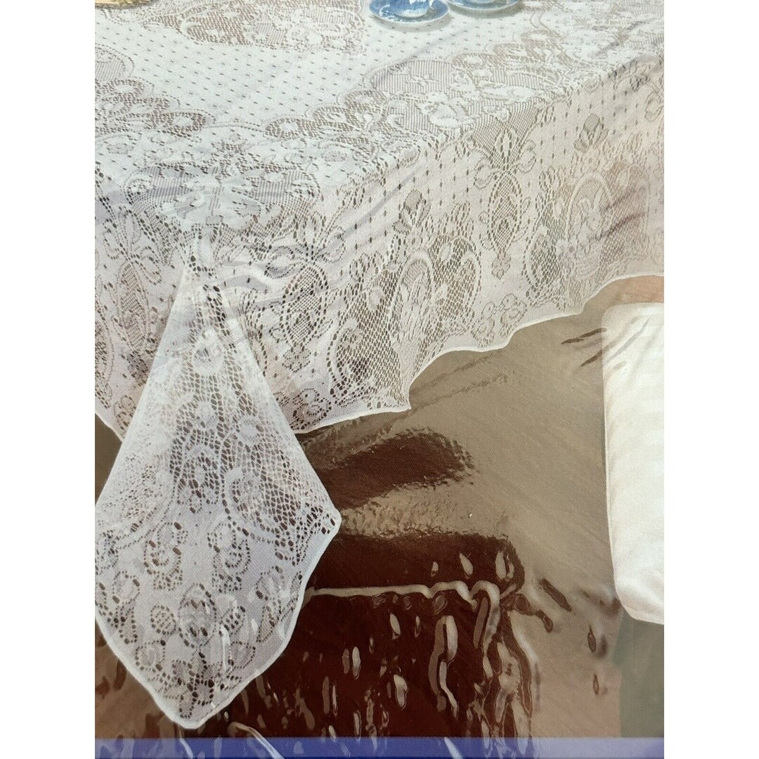 NEW Woven Scranton Lace Tablecloth Springtime 60x84 Oblong White - Etsy