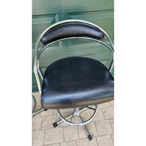 2 Vintage Mid Century Modern Chrome Black Swivel Adjustable Samsonite ...