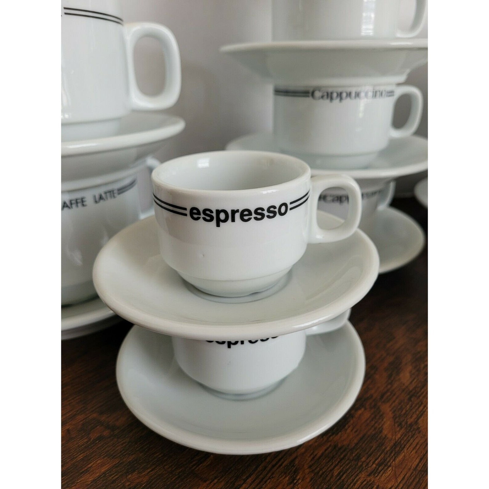 White Restaurant Ware 24 Pc Coffee Set Caffe Latte Cups | Etsy