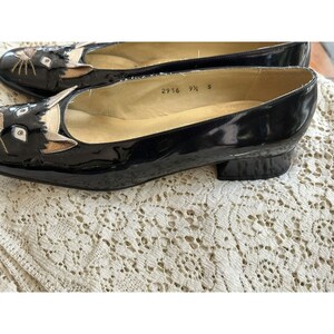 Vintage 80s Cat Face Shoes, Size 9.5 Margaret Jerrold Patten Leather ...