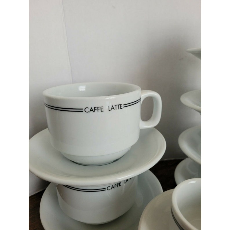 White Restaurant Ware 24 Pc Coffee Set Caffe Latte Cups | Etsy