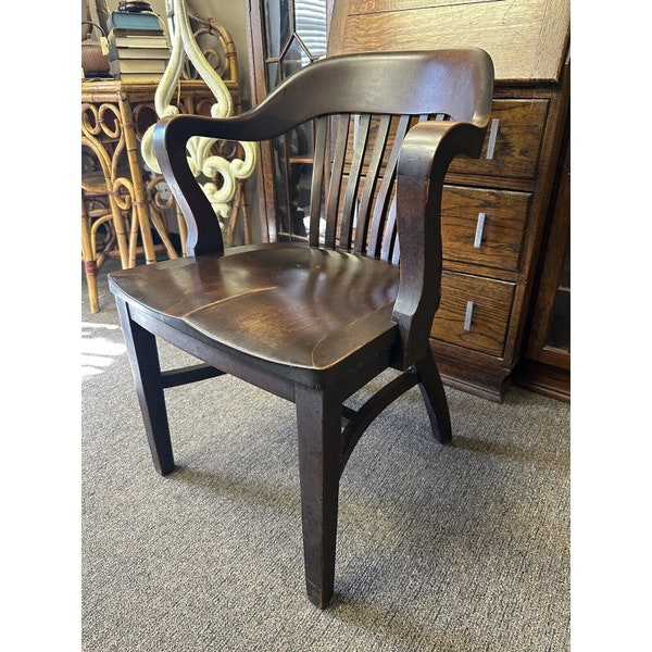 Antique Office Barrel Chair - Etsy