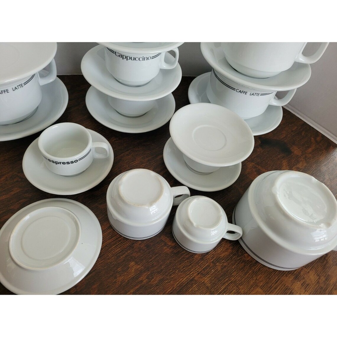 White Restaurant Ware 24 Pc Coffee Set Caffe Latte Cups | Etsy