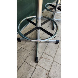 2 Vintage Mid Century Modern Chrome Black Swivel Adjustable Samsonite ...