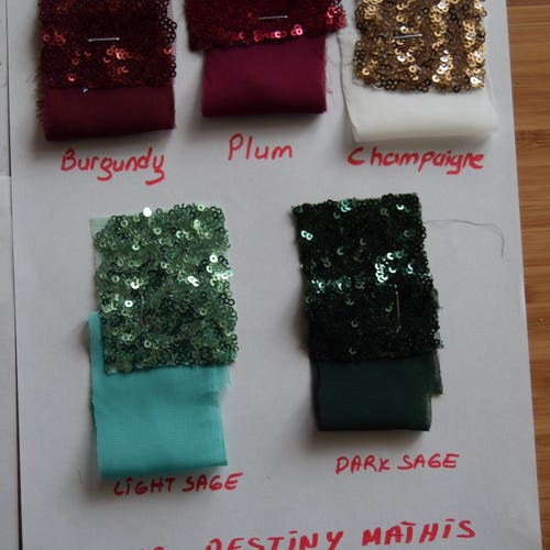 Sequin Fabric Swatches Sequin Bridesmaid Dress Colour Samples - Etsy