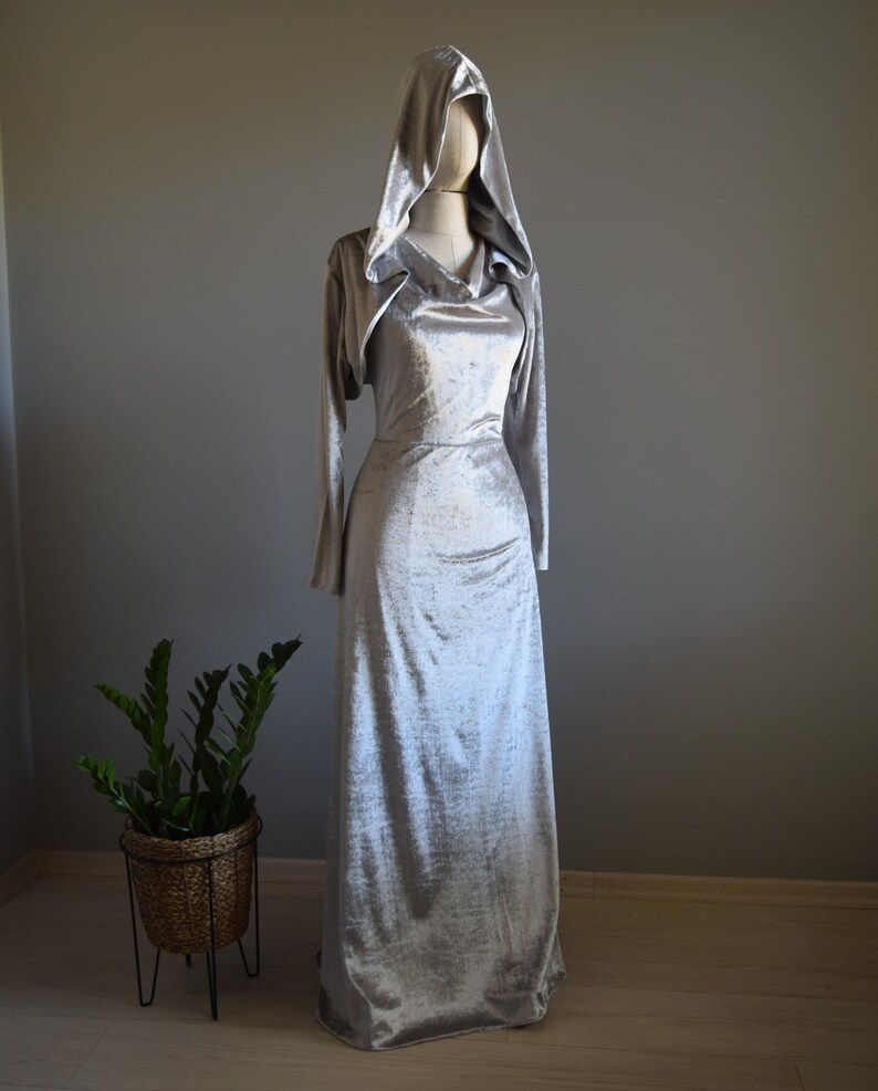 Cowl Neck Silver Crushed Velvet Bridesmaid Dress Silver - Etsy