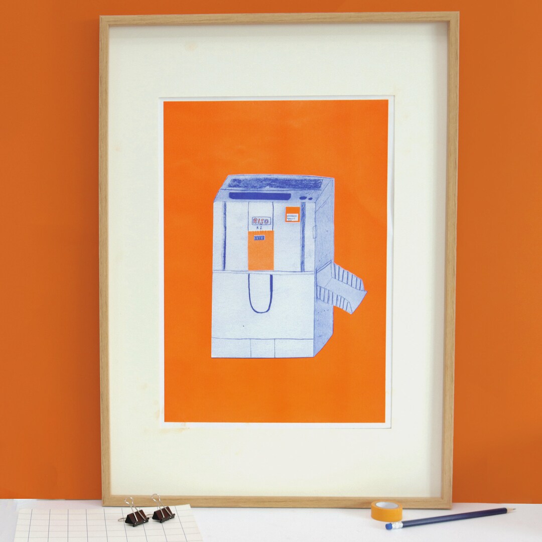Riso-inception risograph A3 Print - Etsy