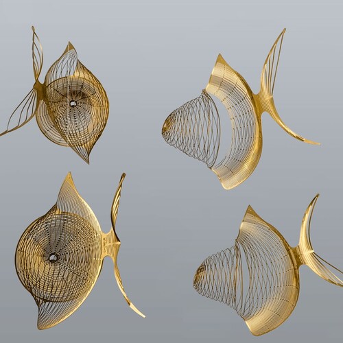 Gold Black Fish Mobile 4 or 6 Piece Fish Metal Sculpture - Etsy