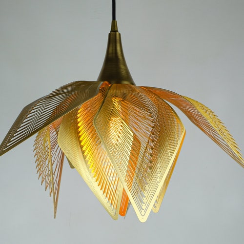 Golden Leaf Light Fixture Brass Light Ceiling Light Pendant | Etsy