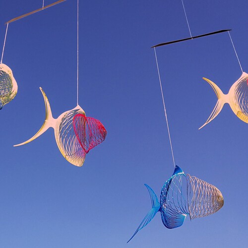 Gold Black Fish Mobile 4 or 6 Piece Fish Metal Sculpture - Etsy