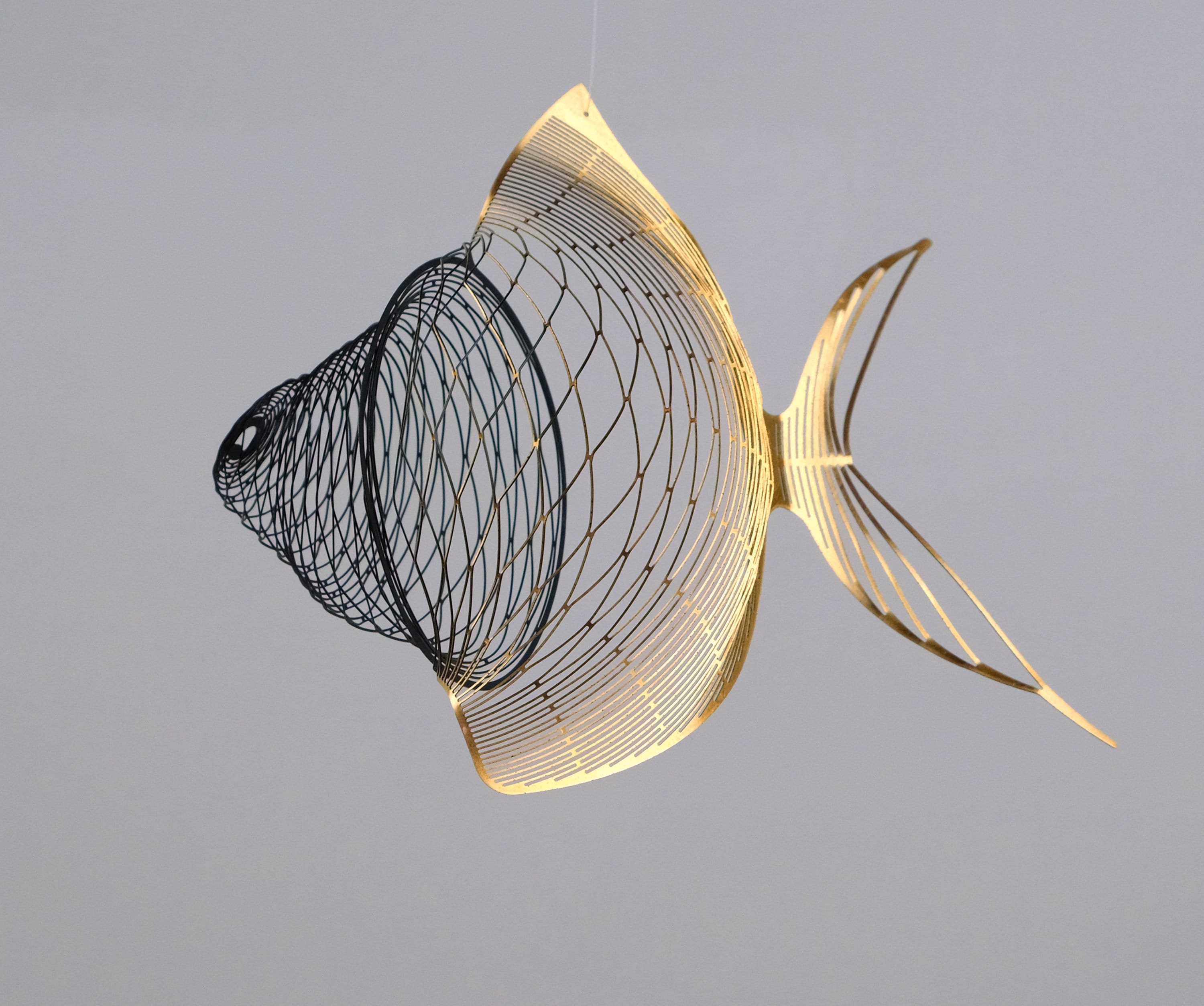 Gold Black Fish Mobile 4 or 6 Piece Fish Metal Sculpture - Etsy UK