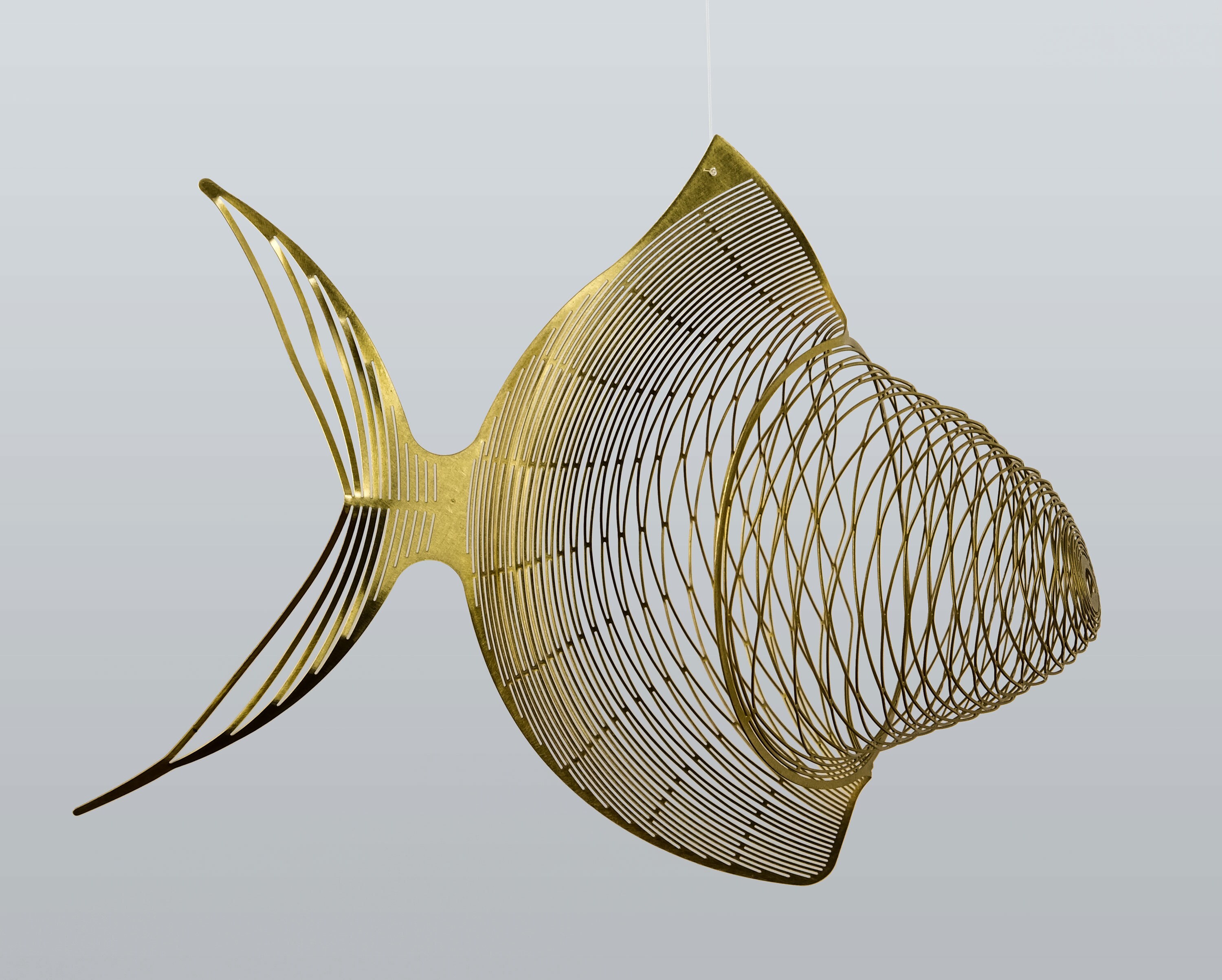 Gold fish kinetic mobile 4 or 6 piece Brass fish Decor | Etsy