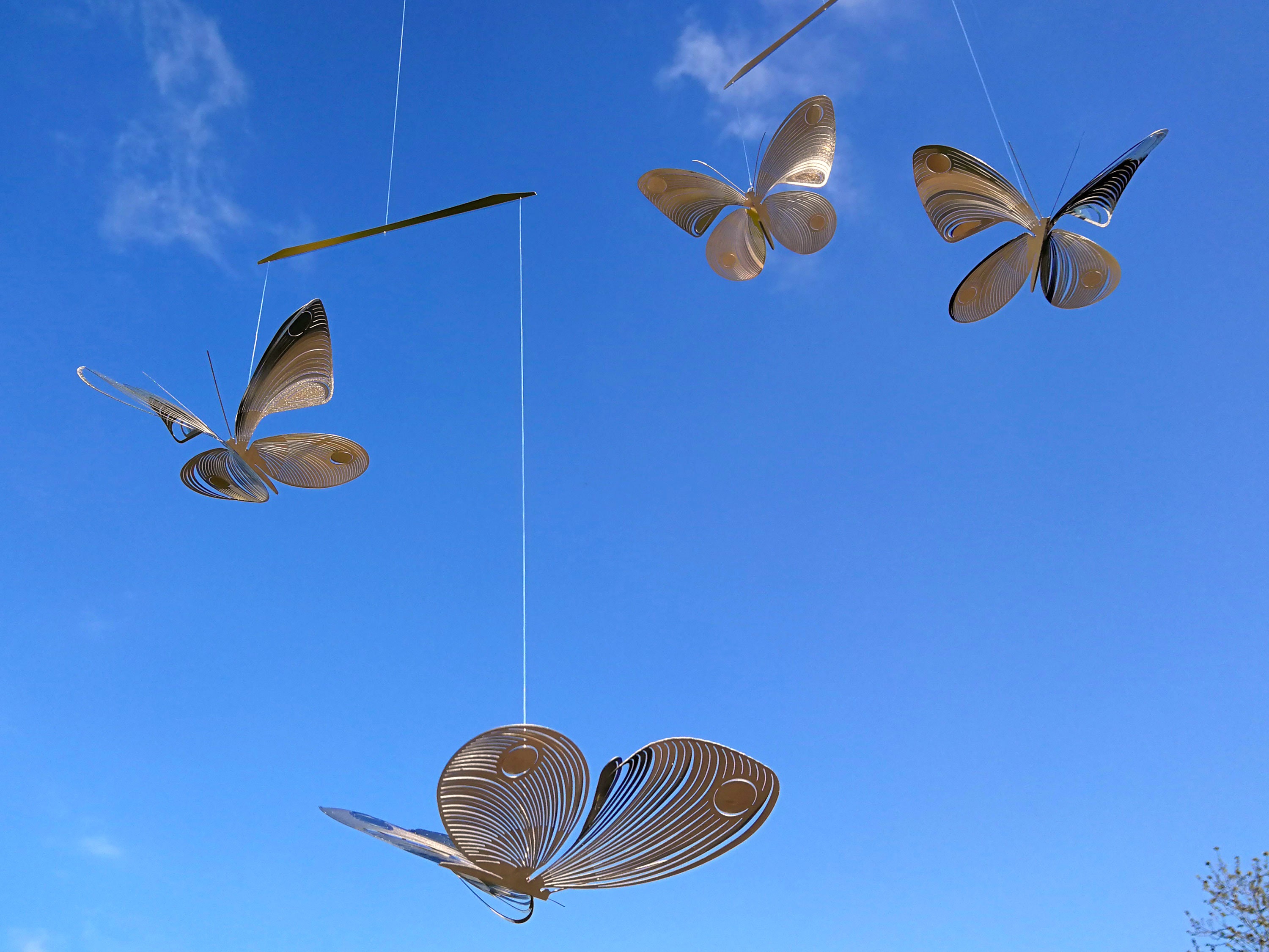 Stainless Steel Butterfly Mobile, Kinetic Art Sculpture - Etsy Canada