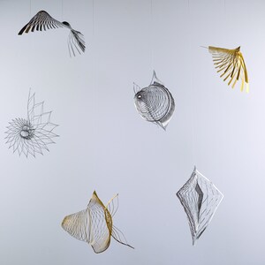 Kinetic Wire Art Sculpture: Metal Fish, Bird, Shell Collection - Etsy