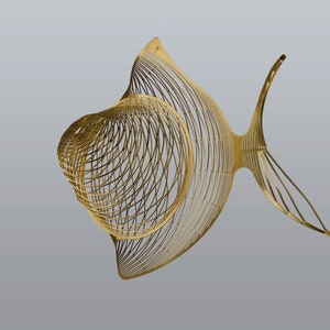 Gold Fish Kinetic Mobile 4 or 6 Piece, Brass Fish Decor, Modern Mobile ...