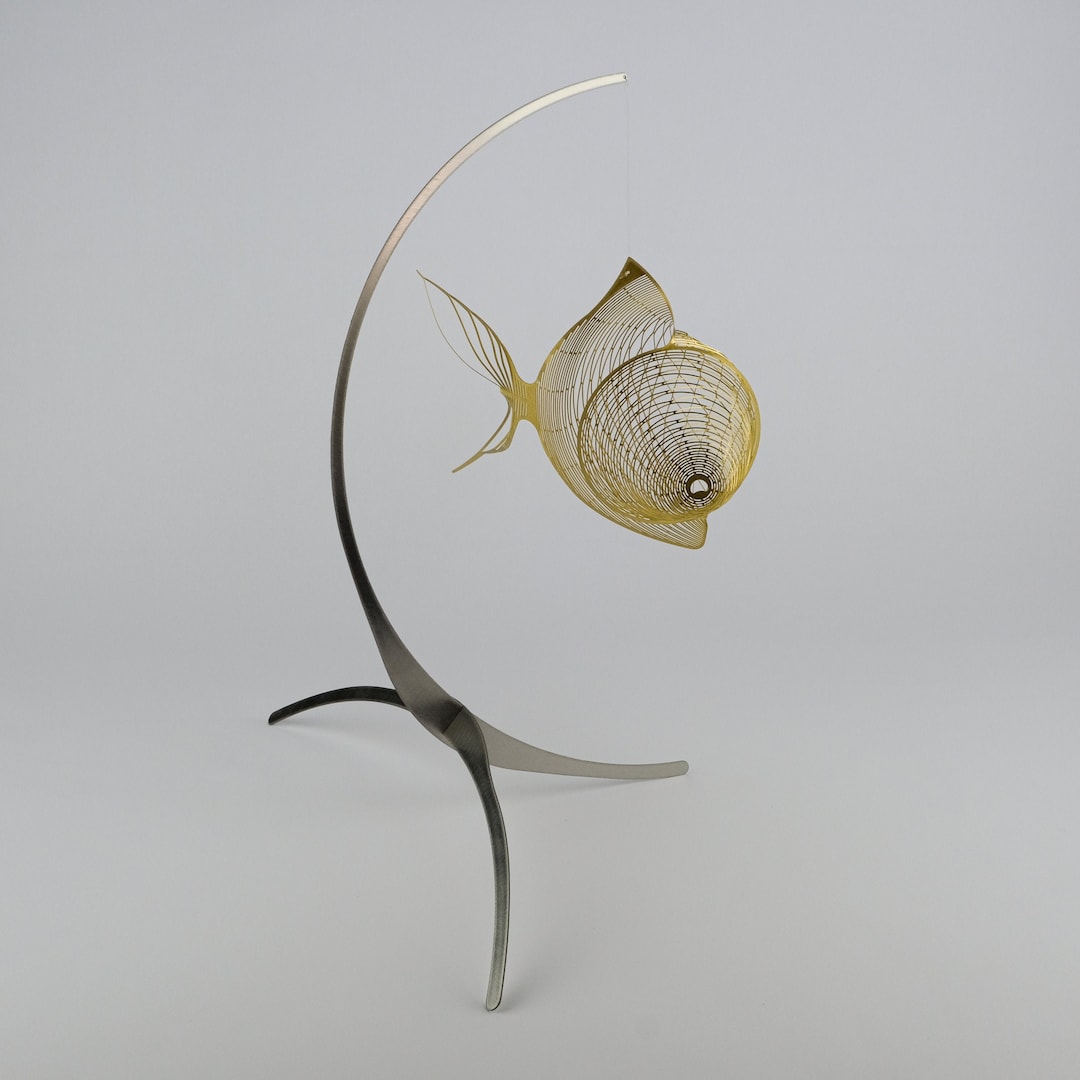 Fish Mobile Desk Decor, Brass Fish Appreciation Gifts, Office Decor ...