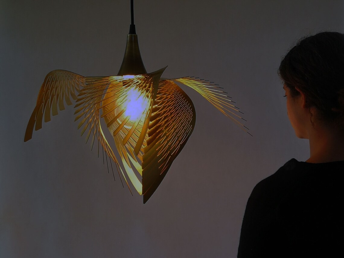 Brass Bird Large Ceiling Light Wing Chandelier Statement | Etsy UK