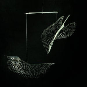 Skeleton Leaf Mobile, Polished Stainless Steel, Kinetic Wire Art - Etsy