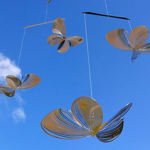 Butterfly Mobile of Metal, Children and Adult Butterfly Art, 4 or 6 ...