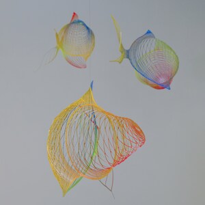 Colorful Fish Mobile, 4 or 6 Piece Colored Mobile, Fish Art,fishing ...