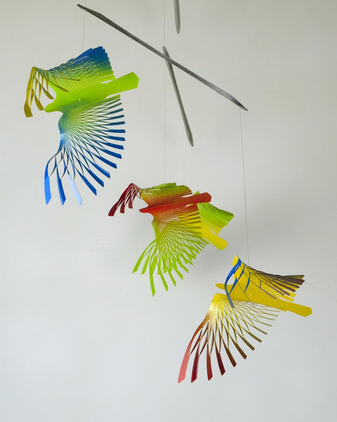 Bird Mobile Modern Artcolorfull Bird Lover Gift Kinetic | Etsy