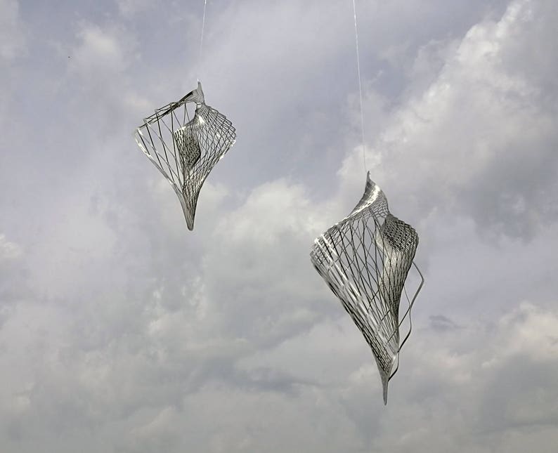 Hanging Shell Mobile Spiral Shell Kinetic Metal Art Modern | Etsy