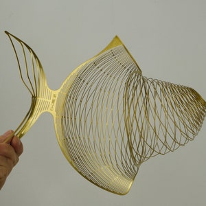 Large Brass Fish Mobile, Wire Sculpture Art of Under the Sea, Fish ...