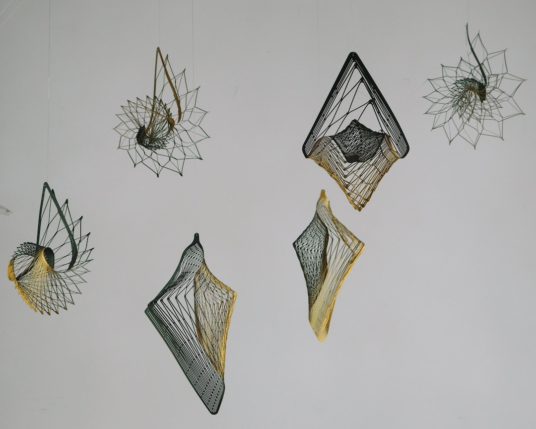 Shell Sculpture Mobile, Conch Hanging Art Object, Nautilus Kinetic ...