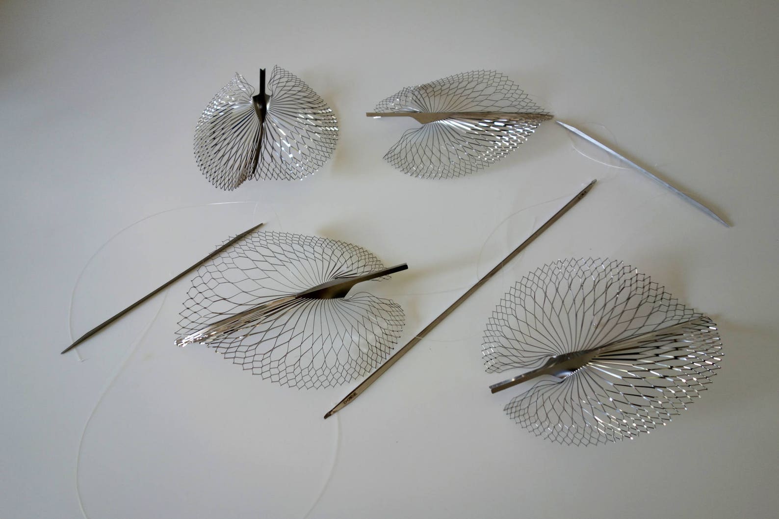 Skeleton Leaf Mobile, Polished Stainless Steel, Kinetic Wire Art - Etsy