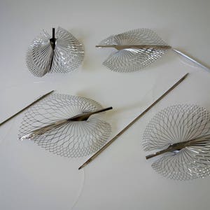 Skeleton Leaf Mobile, Polished Stainless Steel, Kinetic Wire Art - Etsy