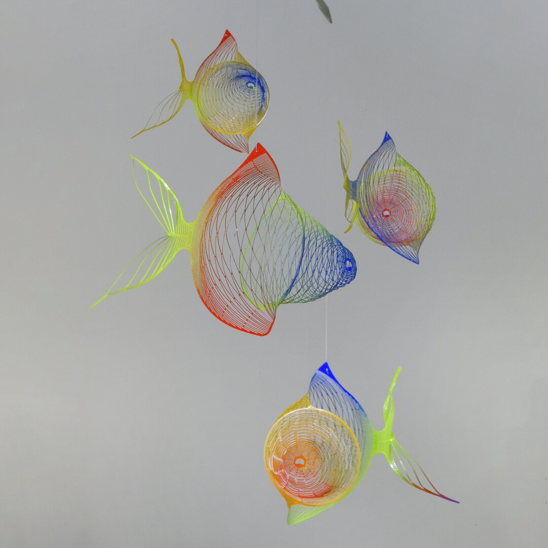 Colorful Fish Mobile, 4 or 6 Piece Colored Mobile, Fish Art,fishing ...
