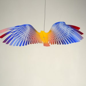 Large Colorful Bird Mobile, Garden Art Bird Sculpture, Kinetic ...