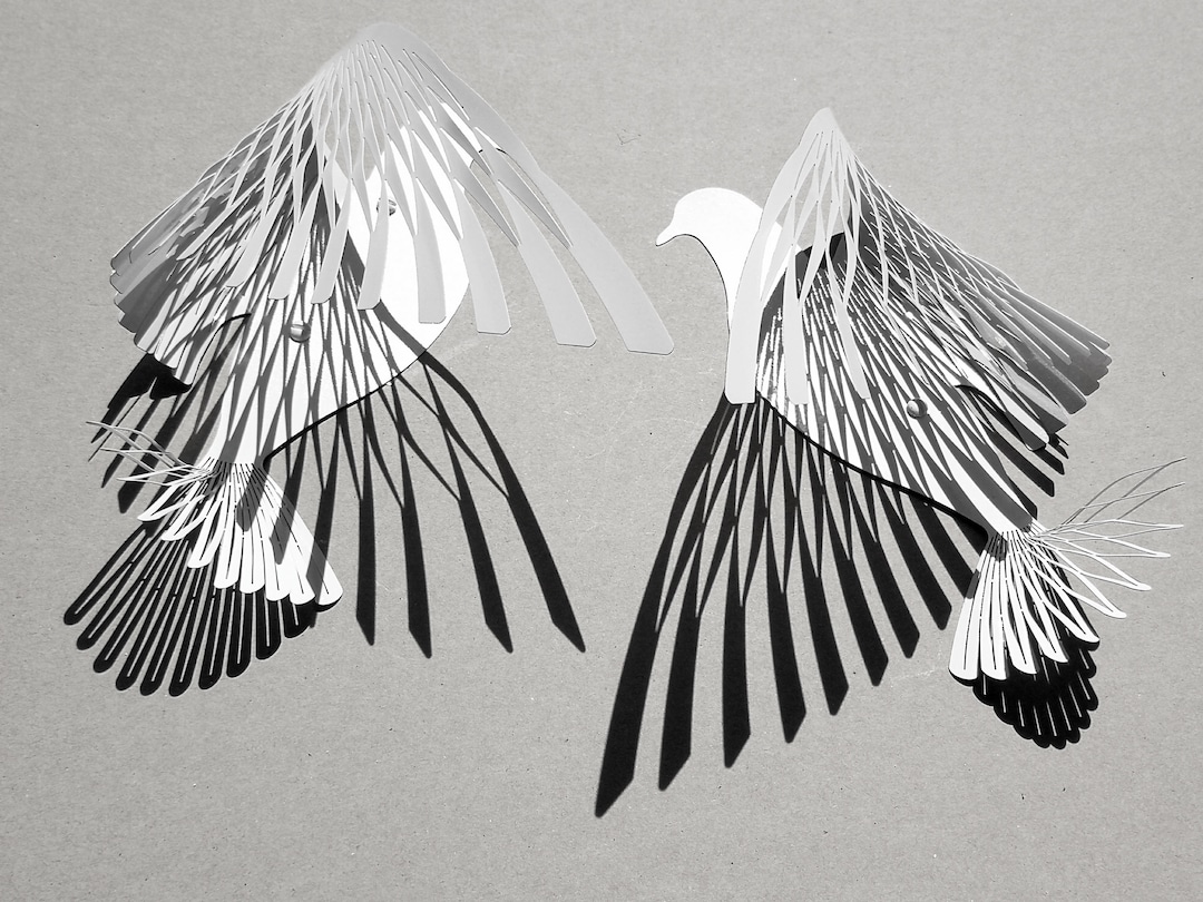 Dove Metal Wall Art: Kirigami Bird Sculpture, Shadow Effect - Etsy