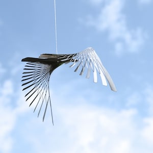 Large Bird in Flight of Stainless Steel, Kinetic Sculpture for Bird ...