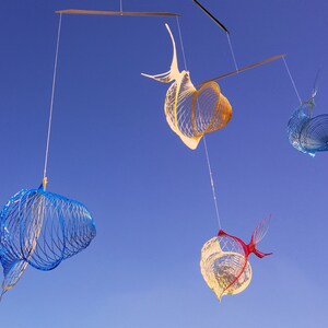 Colorful Fish Mobile: Kinetic Brass Wire Art - Etsy