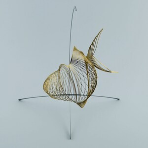 Fish Mobile Desk Decor, Brass Fish Appreciation Gifts, Office Decor ...